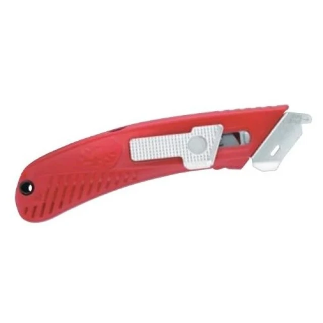PHC Left Handed Spring Return Safety Knife With Tape Splitter Red