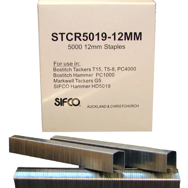 SIFCO STCR5019-12MM 12mm Galvanised Raised Crown Staples for Bostitch ...