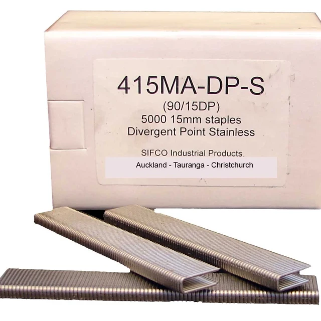 SIFCO 15mm 18 Gauge Stainless Steel Divergent Point Staples